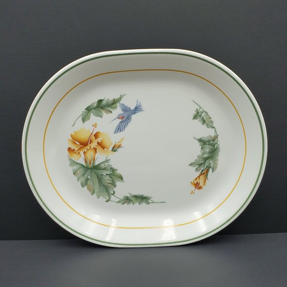 Corelle | Dining | Corelle Hummingbird Platter Corelle Blue Bird Floral ...